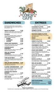Menu - The Conch Cafe