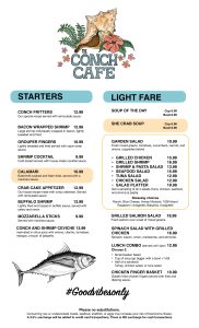Menu - The Conch Cafe