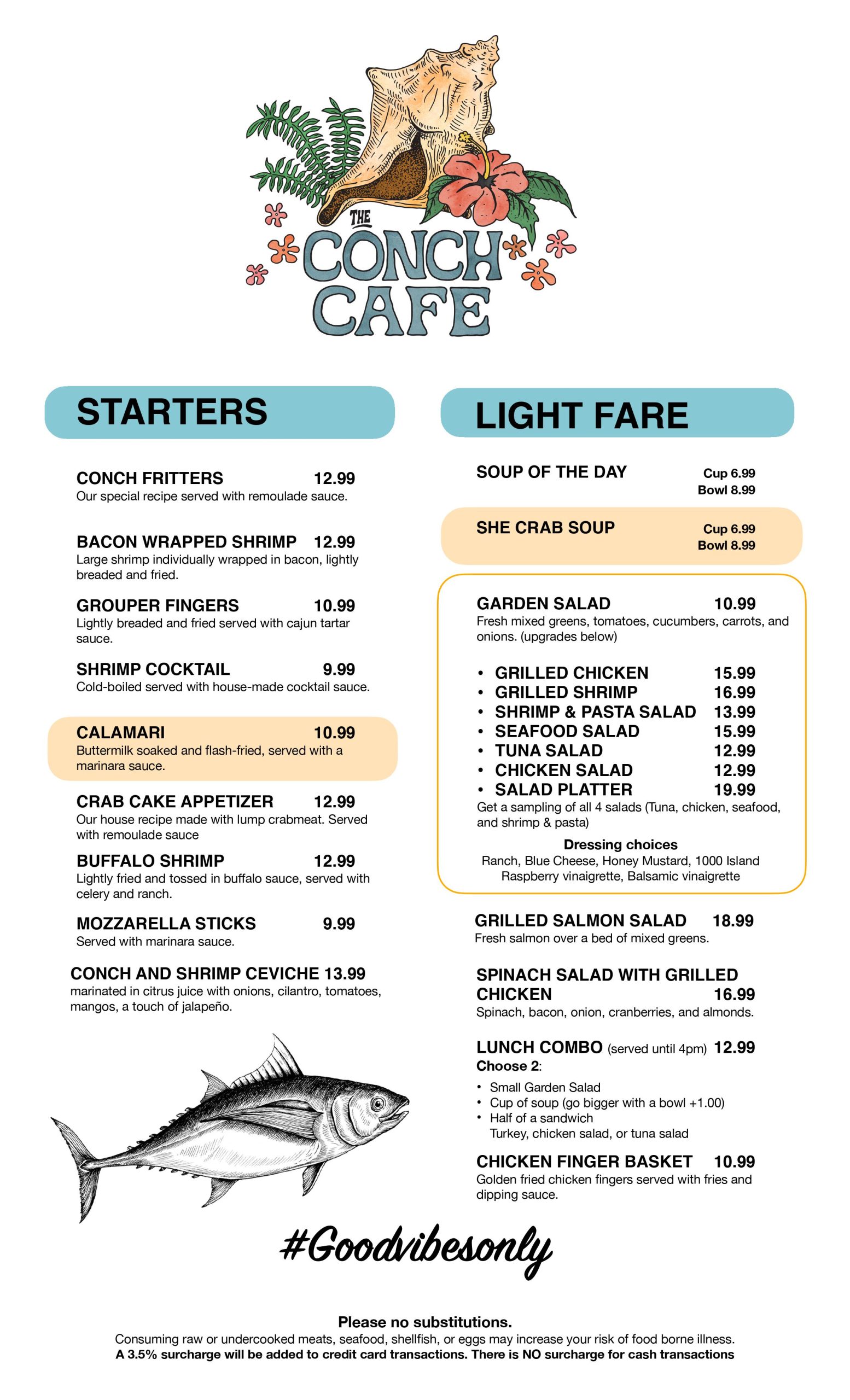 Menu - The Conch Cafe