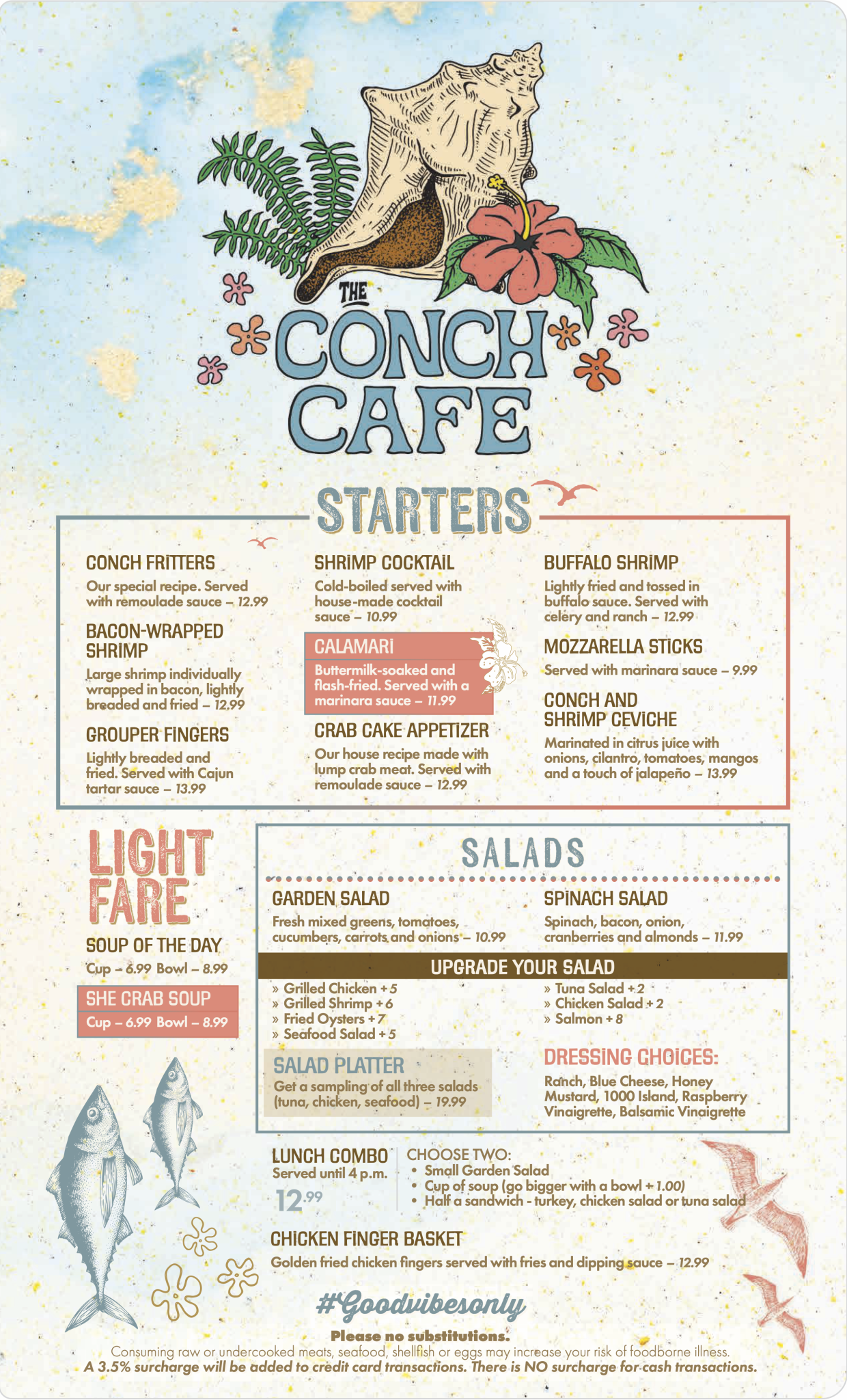 Menu - The Conch Cafe