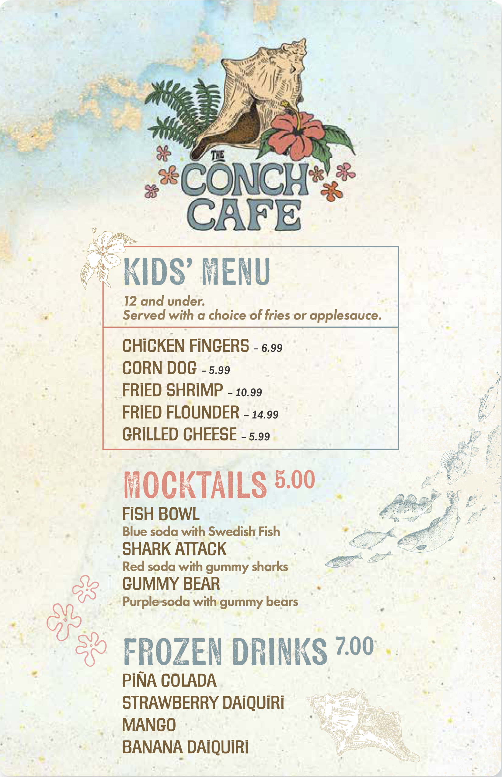 Menu - The Conch Cafe